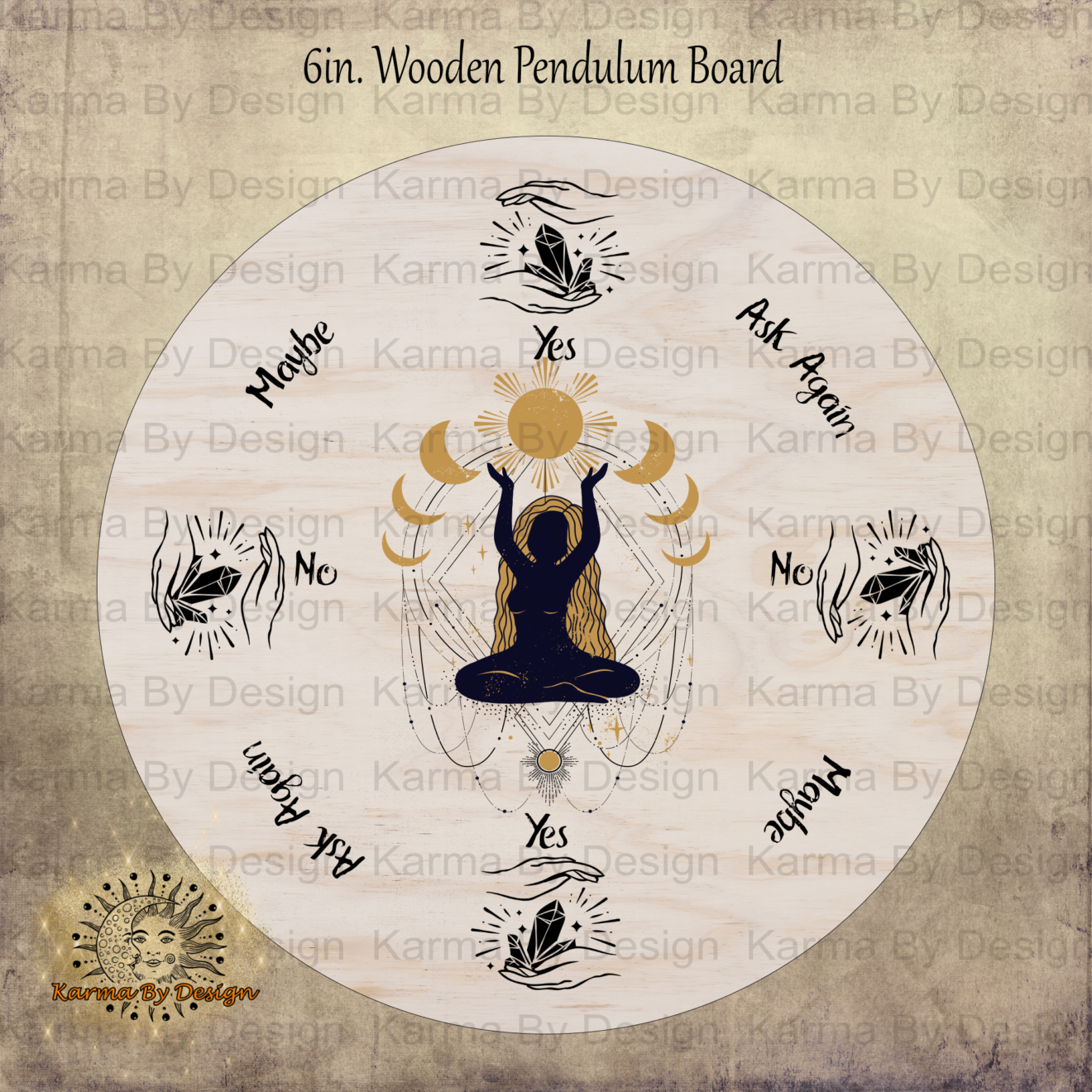 6″ Mystic Girl 6-inch Wooden Pendulum Board - Karma By Design