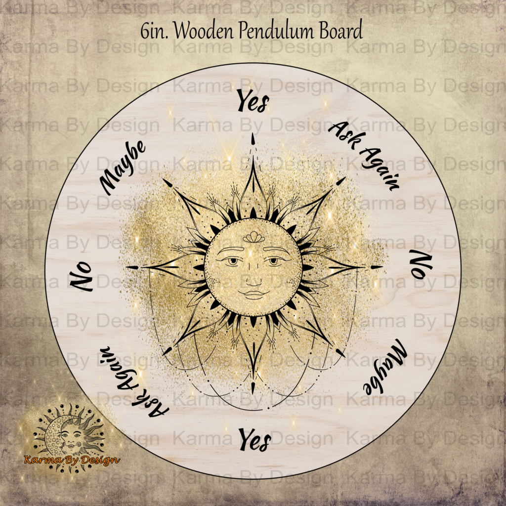 6″ Smiling Sun Wooden Pendulum Board - Karma By Design